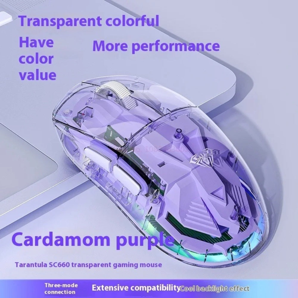 AULA SC660 투명 무선 게이밍 3모드 블루투스 마우스 JIKTEM M4042505 – jiktem